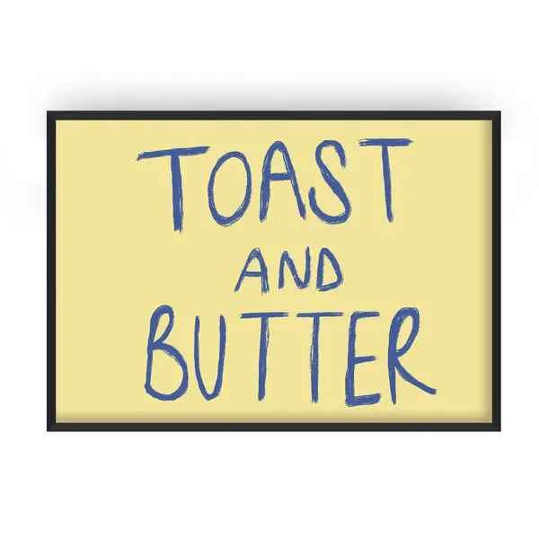 FANCLUB Toast & Butter Breakfast Butter Kitchen Playful Art Print - Yellow