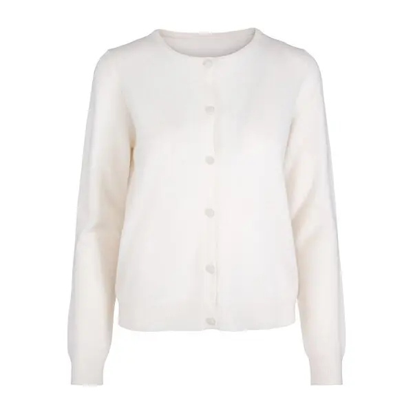 TIRILLM Emilie" Basic Cashmere Cardigan, Off - White