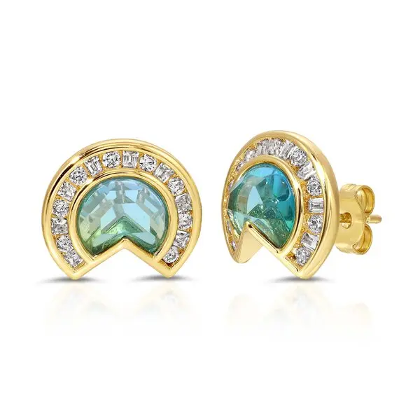 GLAMROCKS JEWELRY Daybreak Gem Studs Sky - Blue