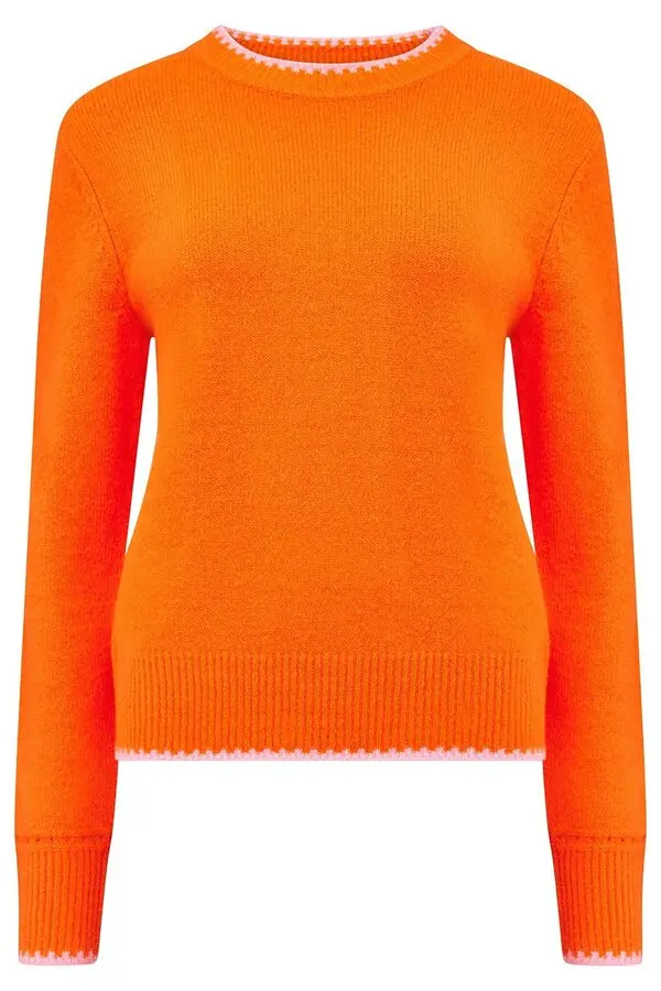 SUGARHILL BRIGHTON Helena Sweater Pink Tipping - Orange