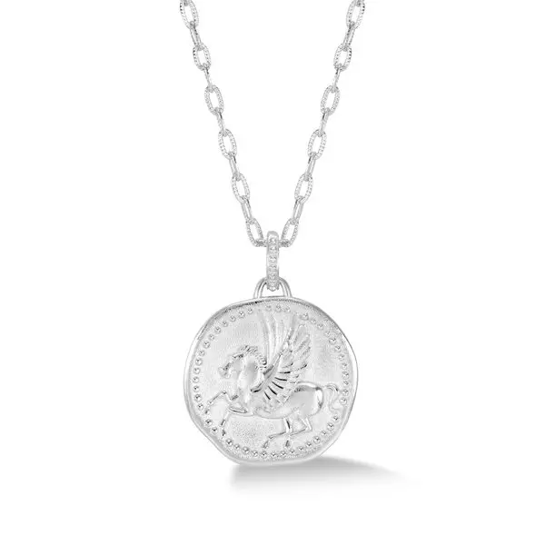 DOWER & HALL Pegasus Overcome And Thrive Talisman Necklace - Silver