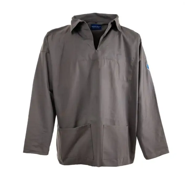 ARTHUR BEALE Open Neck Sailors' Smock Gunmetal - Grey