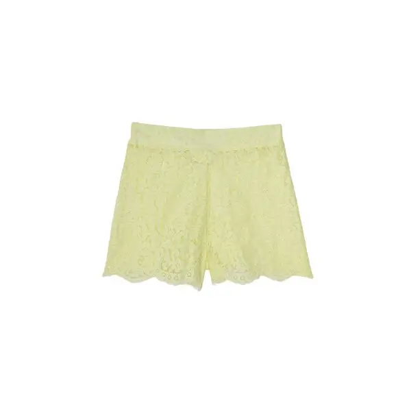 THISISU COLLECTION Isla Beachwear Lace Shorts - Yellow