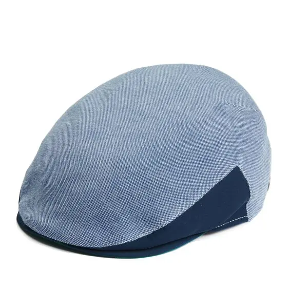 DASMARCA HATS Dasmarca Brody Aqua Cotton Summer Flat Cap With Bright Coloured Under Peak - Blue
