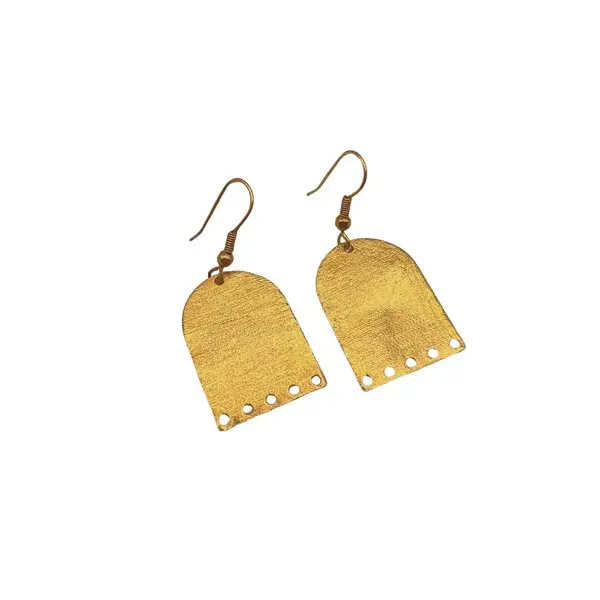LES REINES The Dome Statet Earrings 24k Plated - Gold