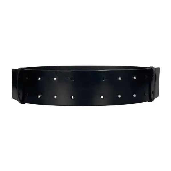 HAUTE CUIR Myrrha Wide Leather Belt - Black