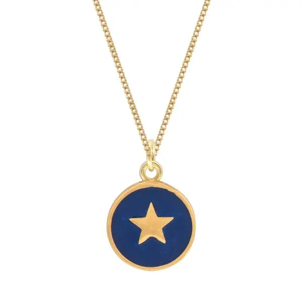 LIME TREE DESIGN Small Star Gold Vermeil Indigo - Blue