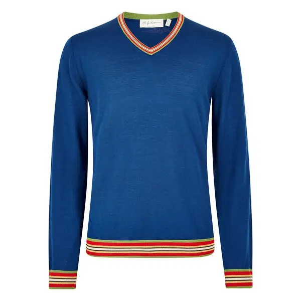 MG RIVERS Extrafine Merino The V Prussian - Blue