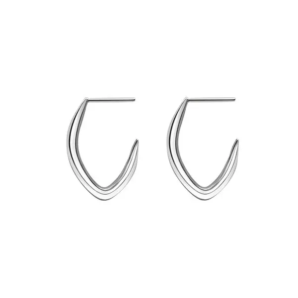 TORY LONG Zelda Hoop Earrings - Silver