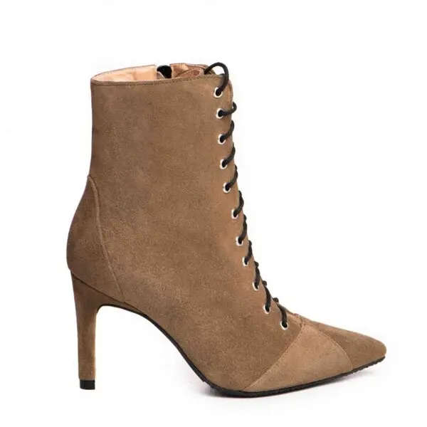 THE 5TH ELEMENT Neutrals Daria Taupe Mid-ankle Slim Boots - Black