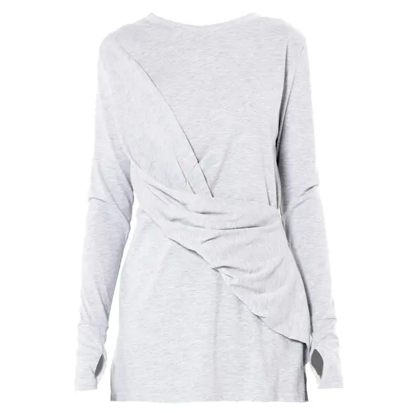METAMORPHOZA Grey / Black Cotton Slim Fit Top With Thumbhole Sleeves In Gray - Grey/black