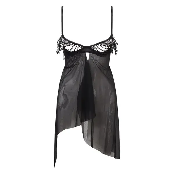 BELLE ET BON BON Bisoux Bra Babydoll Add Matching Knickers To Make A Beautiful - Black