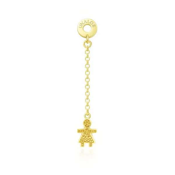 UNALOE Plated Pavé Effect Stud And Chain Drop Earrings Luxury Jewelry - Gold