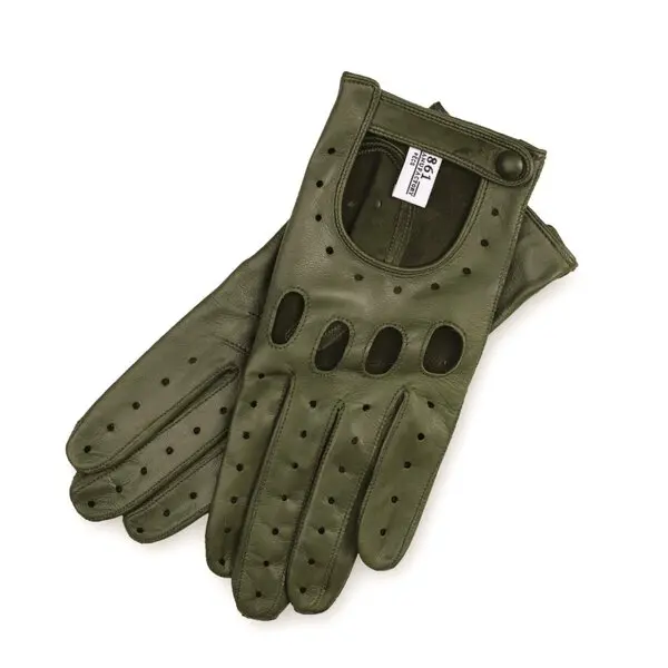 1861 GLOVE MANUFACTORY Messina Leather Driving Gloves In Verde - Green