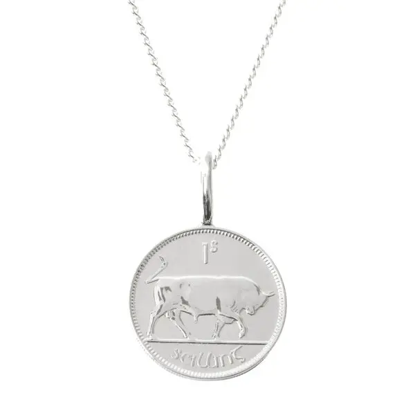 KATIE MULLALLY Irish Shilling Coin & Chain In Sterling - Silver