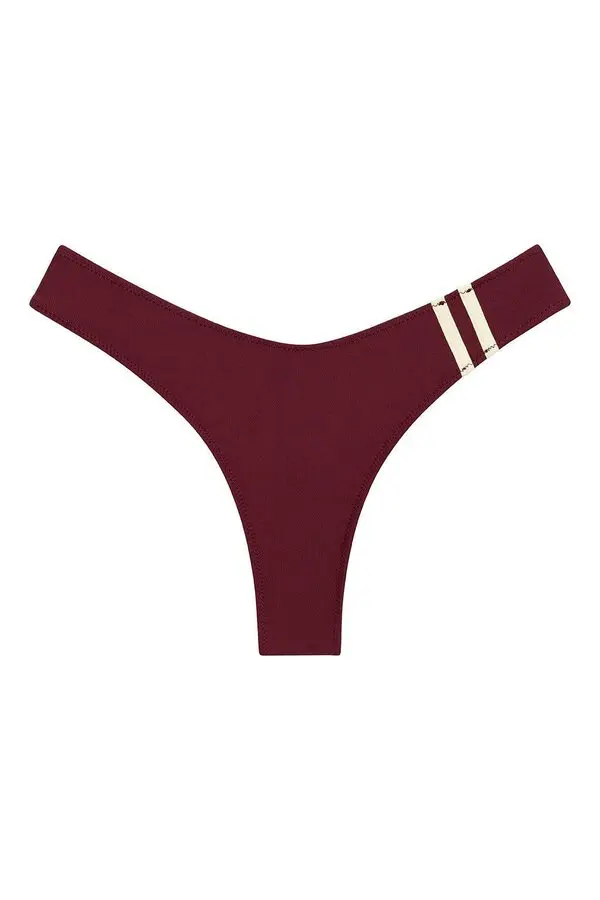 MONTCE Maroon Sporty Lulu Zig-zag Stitch Bikini Bottom - Red