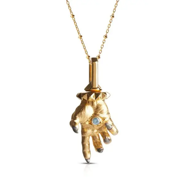 KASUN LONDON Hand Of The Protector Pendant November Topaz Vermeil - Gold