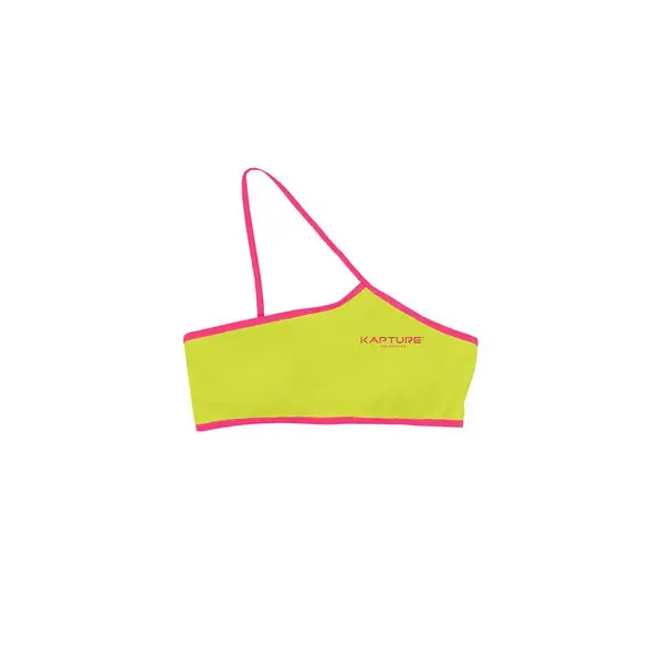 KAPTURE Dayglow One Shoulder Recycled Bikini Top - Yellow
