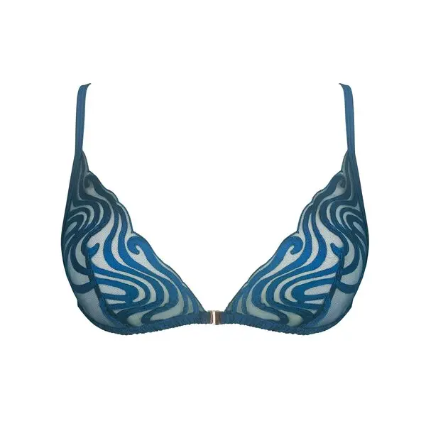 MONIQUE MORIN LINGERIE Echo Triangle Bralette Abyss - Blue