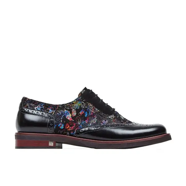 EMBASSY LONDON USA Vivienne Flower Oxford Shoes - Black