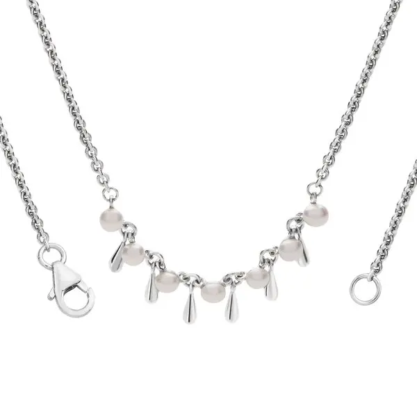 LUCY QUARTERMAINE Solid Sterling Royal Pearl Drop Necklace - Silver