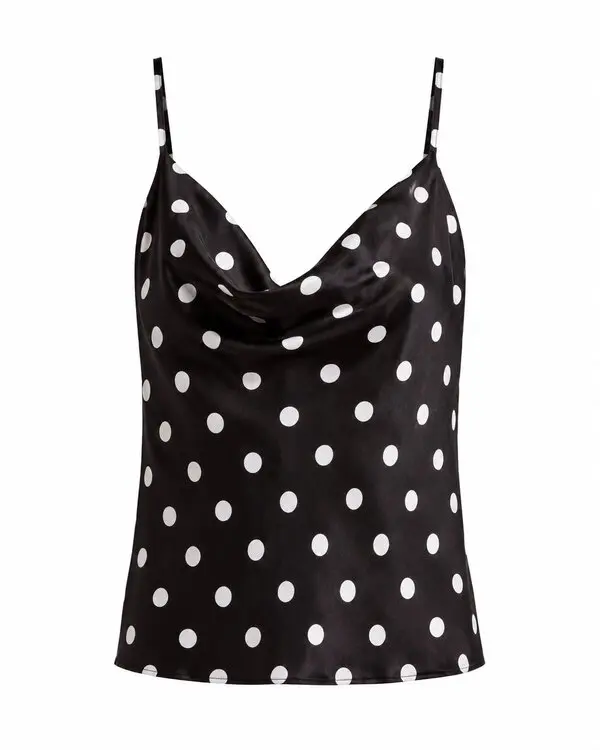 NOBLESSE OBLIGE Luna Camisole With Lace Polka Dot - Black