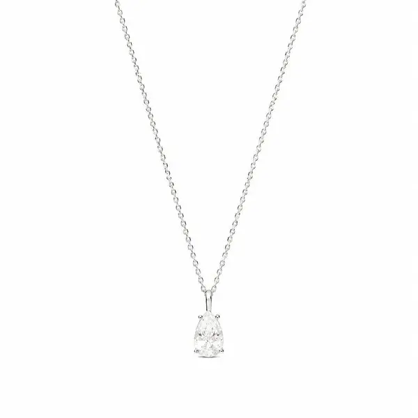 ESTERAH Juliette Pear-cut Solitaire Necklace - Silver