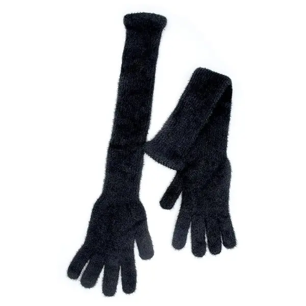 MAISON BOGOMIL Feather-knit Opera Gloves - Black