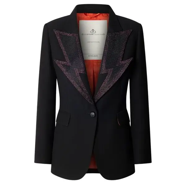 THE EXTREME COLLECTION Embellished Tailored Blazer With Metallic Details - Black