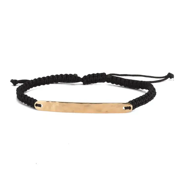 ECCE ARTISAN DIAMONDS 14k Solid Hammered Rose Gold Cord Bracelet - Black