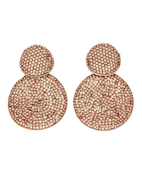 CRYSTALS AND CO Peach Double Drop Earrings - Orange