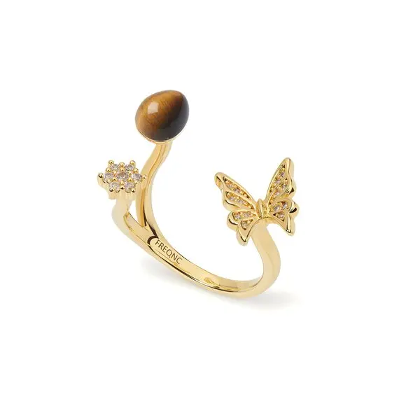 FREQNC ATELIER Butterfly Ring - Brown
