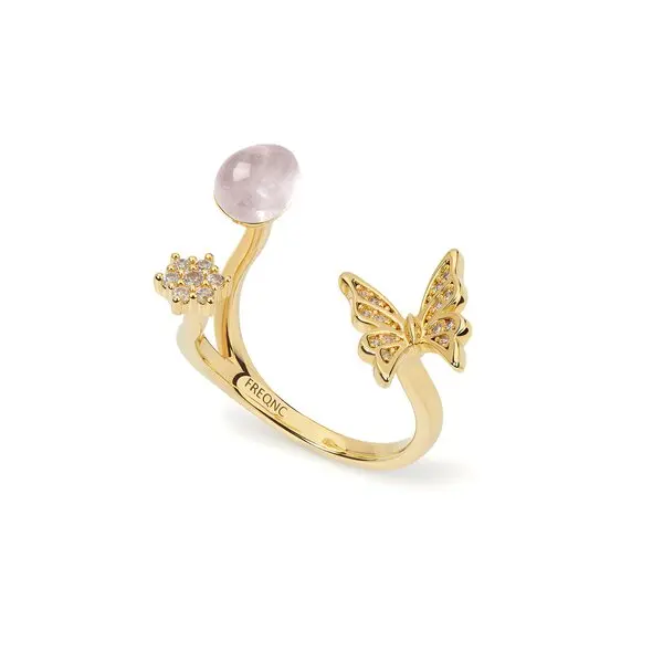 FREQNC ATELIER Butterfly Ring - Pink