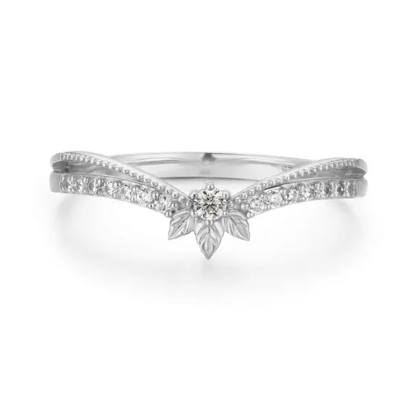 AZURA JEWELRY NEW YORK Abloom Stacking Band White Gold Vermeil - Silver