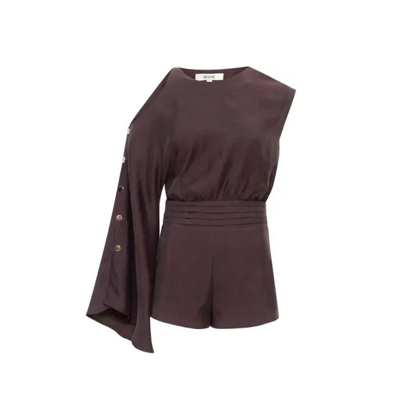 Sélone Mael One-shoulder Playsuit - Brown