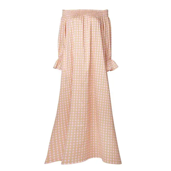 LOVE LETTERS X Neutrals / Orange / Yellow Dolce Amore Off Shoulder Day Dream Dress - Orange/yellow
