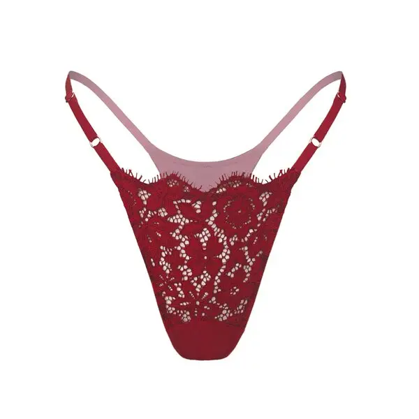 MONIQUE MORIN LINGERIE Frisson Micro-g Thong Bloodstone - Red