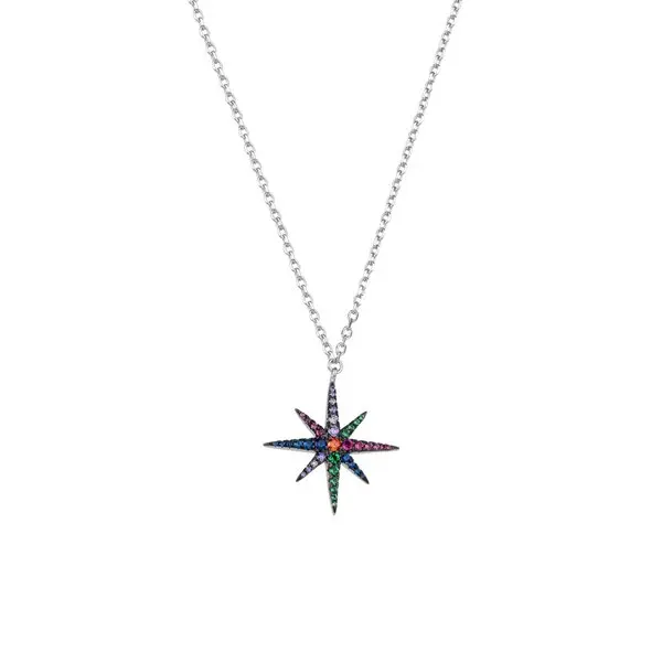 SPERO LONDON Sterling Rainbow Starburst Necklace - Silver