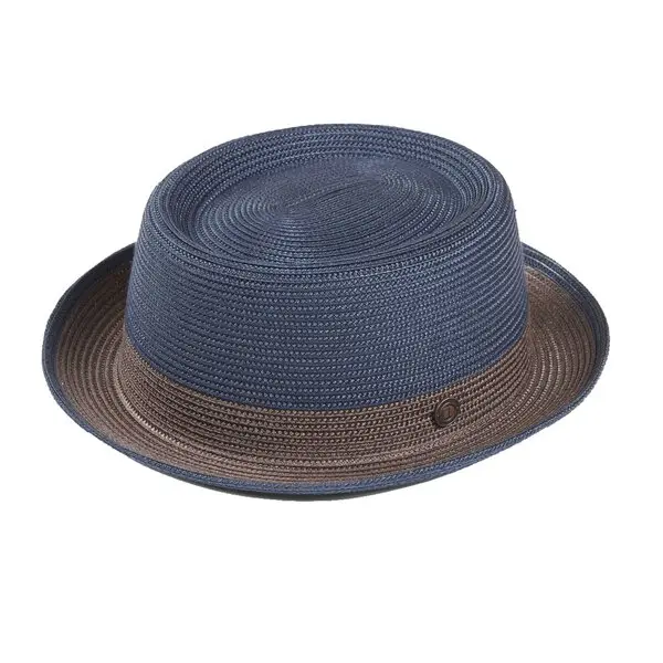 DASMARCA HATS Dasmarce Bobby Retro Short Brim Summer Porkpie – Navy - Blue