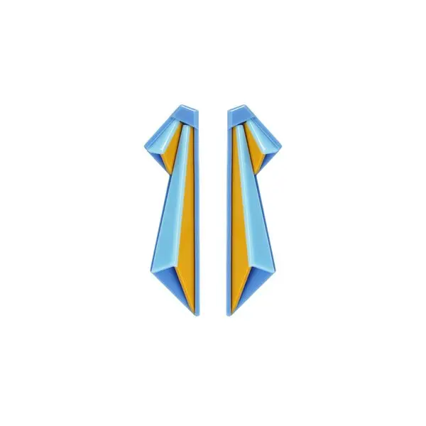GISSA BICALHO Yellow / Blue Handmade Acrylic Earring Stalactite Mustard Baby Blue - Yellow/blue