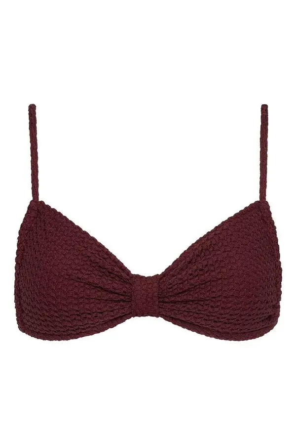 MONTCE Maroon Crochet Devin Bikini Top - Red