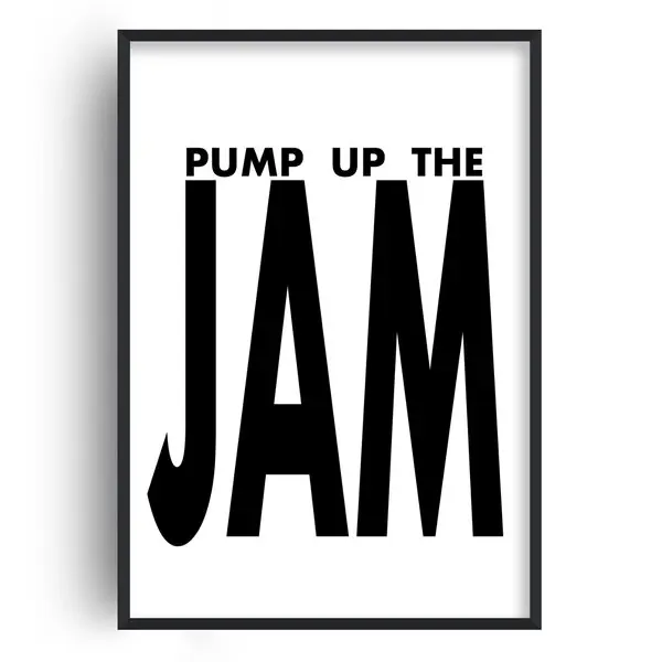 FANCLUB Pump Up The Jam Retro Music Giclée Art Print - Black