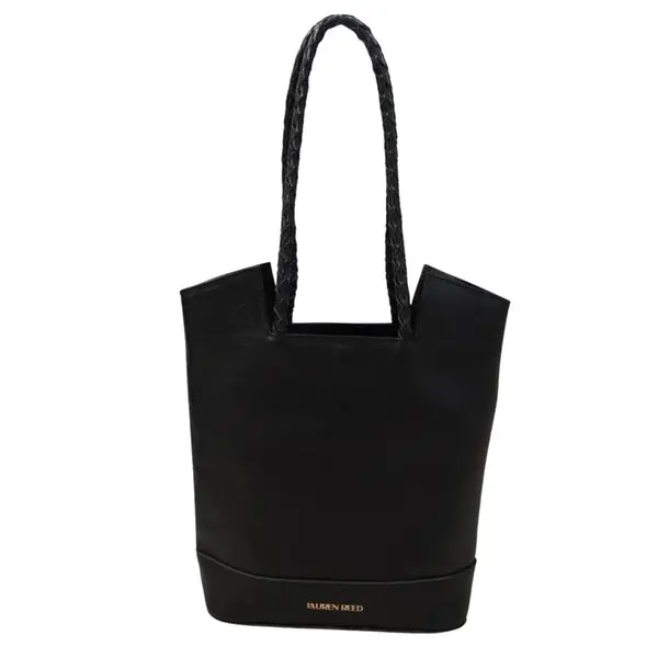 LAUREN REED CO The Car Leather Tote Bag - Black