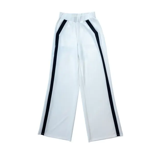 CIRCULAR PATH Striped Track Pant White Black Tall