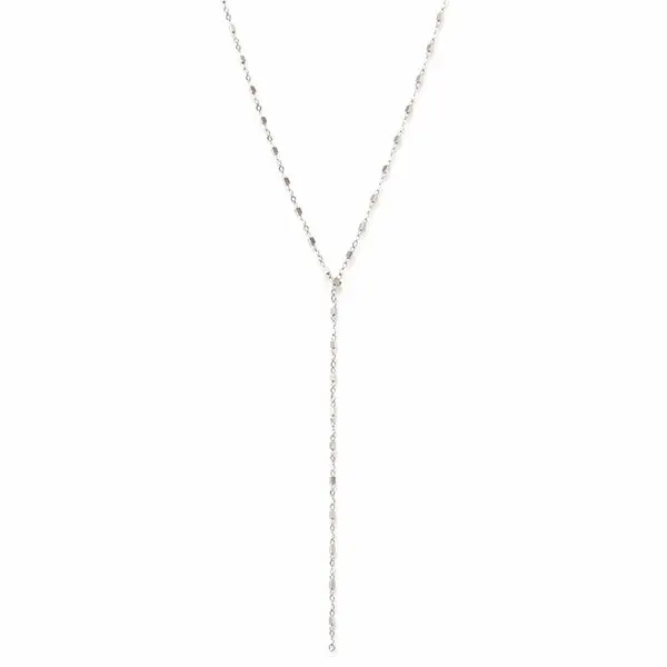 THE PHEIA Square Drop Lariat Necklace - Silver