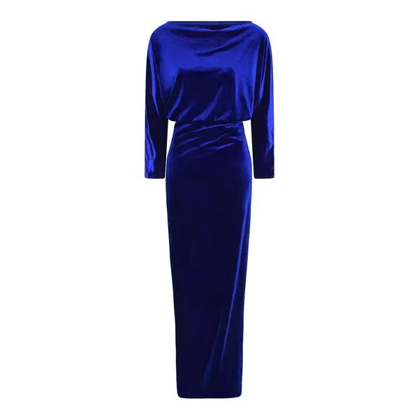 BEATRICE VON TRESCKOW Electric Bella Velvet Dress - Blue