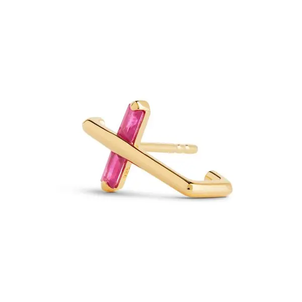 KASUN LONDON Angel Kiss Earring July Ruby Vermeil - Gold