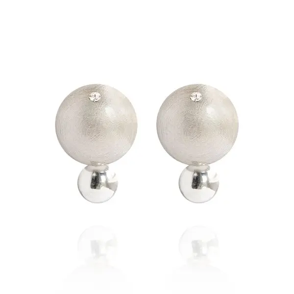 SAULE LABEL Lumi Earrings In Platinum Glow - Silver