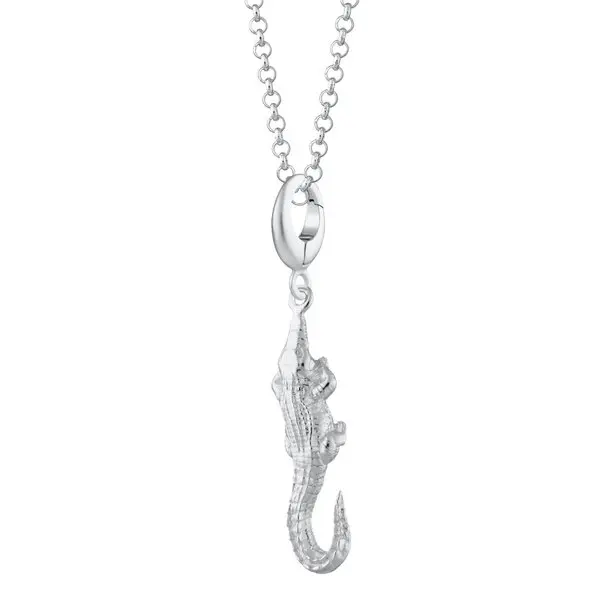 LILY CHARMED Sterling Crocodile Charm Necklace - Silver