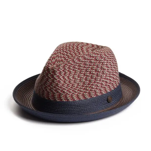 DASMARCA HATS Dasmarca Enzo Copper Multi Coloured Summer Trilby Packable Hat For - Brown